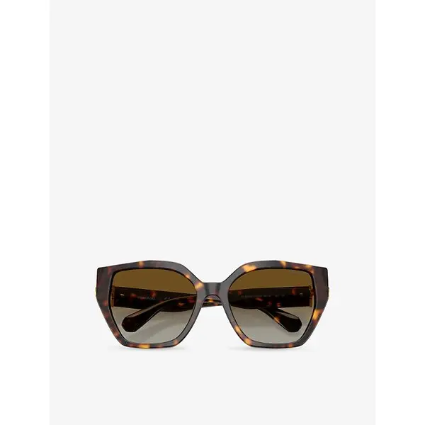 SWAROVSKI Sk6044u Polarised Irregular-frame Acetate Sunglasses - Brown