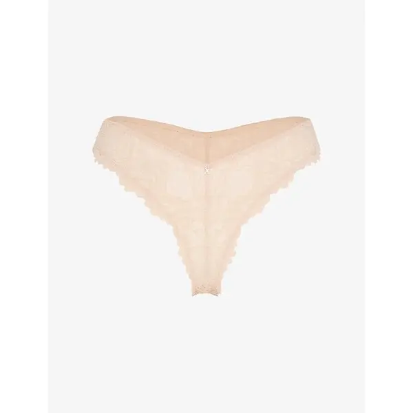 SAVAGE X FENTY Romantic Brazilian Corded-lace Briefs - Honey Nude