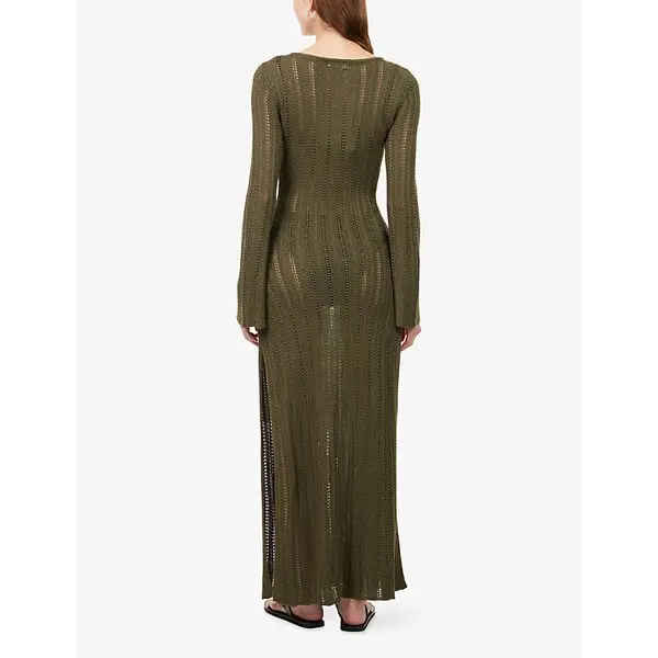 4TH & RECKLESS Evi Beaded Crochet Maxi Dress