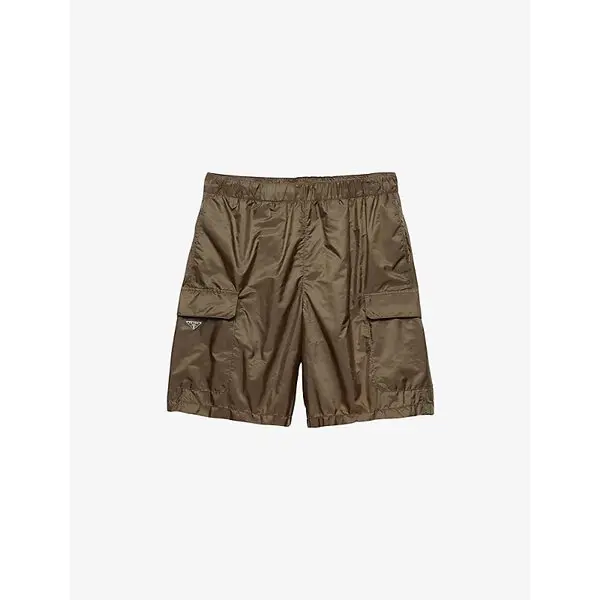 Prada Re-nylon Patch-pocket Swim Shorts - Green