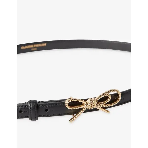 Claudie Pierlot Bow-buckle Slim Leather Belt