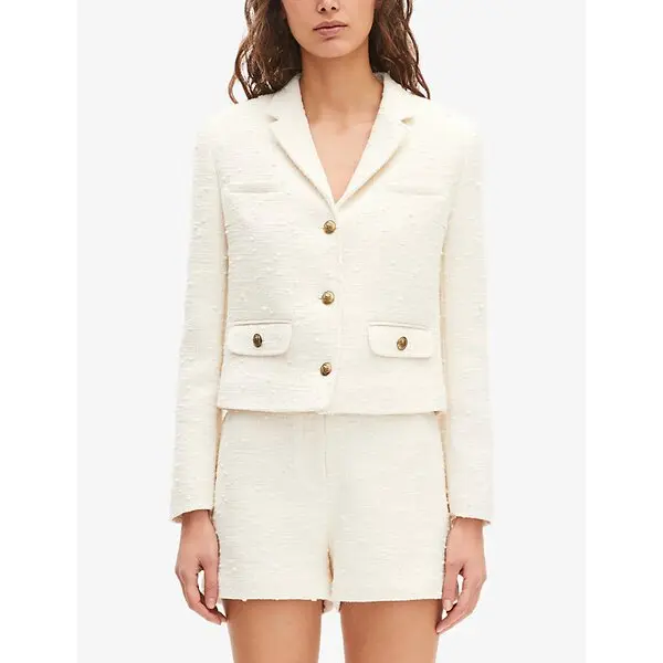 The Kooples Single-breasted Tweed Cotton-blend Jacket