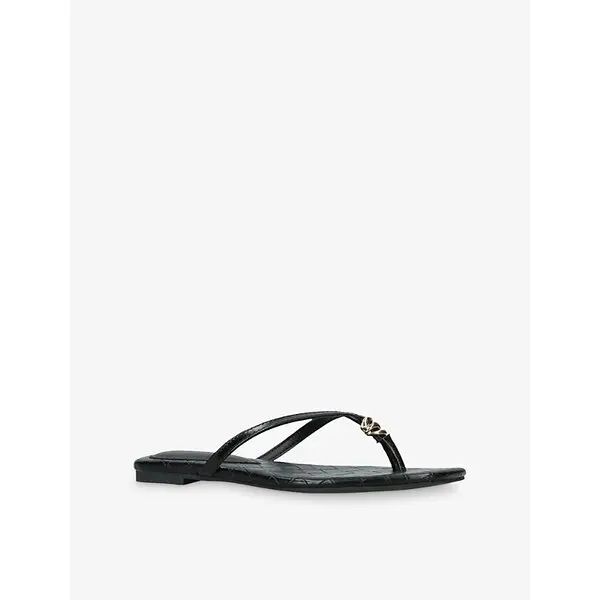 Steve Madden Maliyah Leather Flat Sandals - Black
