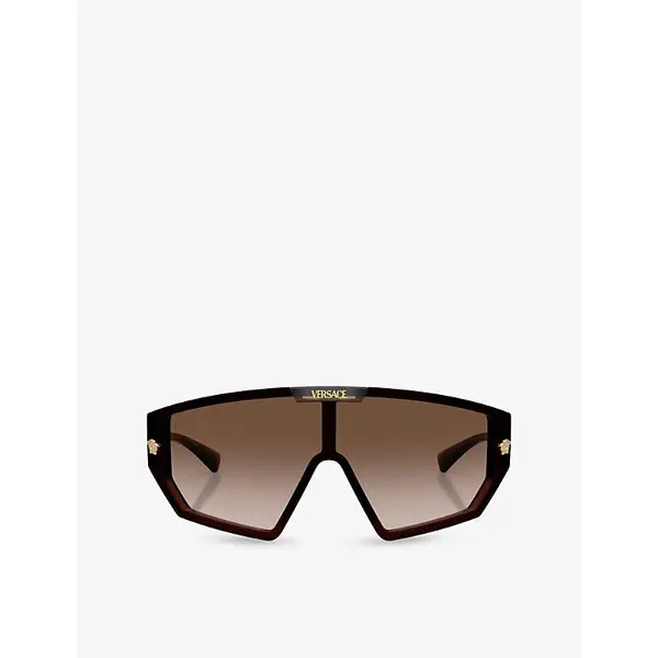 Versace Ve4461 Medusa Horizon Irregular-frame Injected Sunglasses - Brown