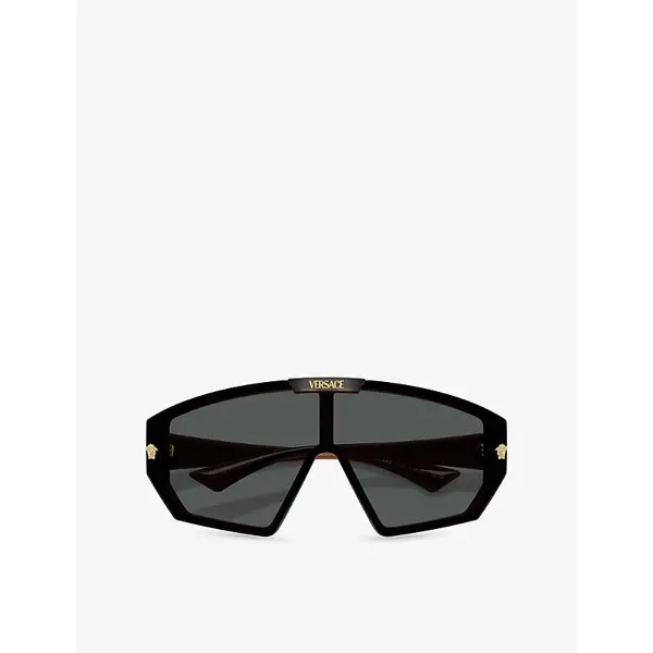 Versace Ve4461 Medusa Horizon Irregular-frame Injected Sunglasses - Brown