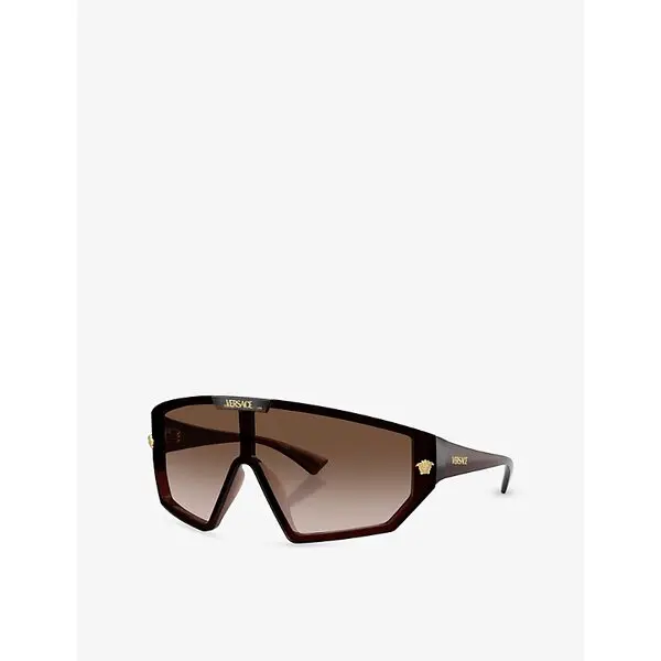 Versace Ve4461 Medusa Horizon Irregular-frame Injected Sunglasses - Brown