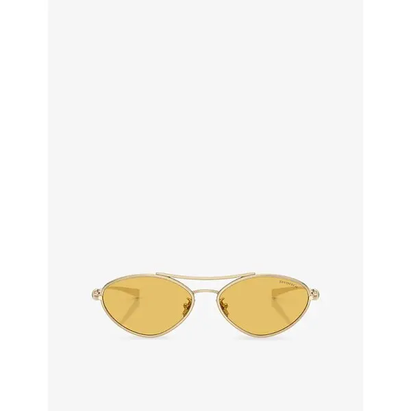 Tiffany & Co. Irregular-frame Metal Sunglasses - Gold