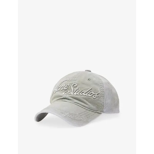 Acne Studios Embroidered Logo Cotton Baseball Cap - Fog Grey