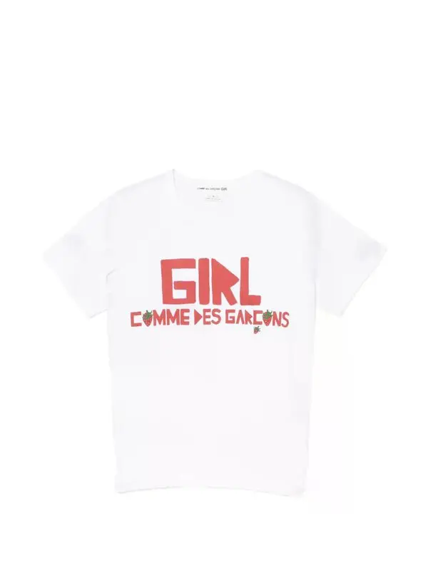 Comme Des Garçons Logo-print Round-neck T-shirt - White
