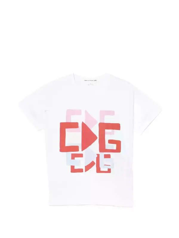 Comme Des Garçons Graphic Round Neck T-shirt - White