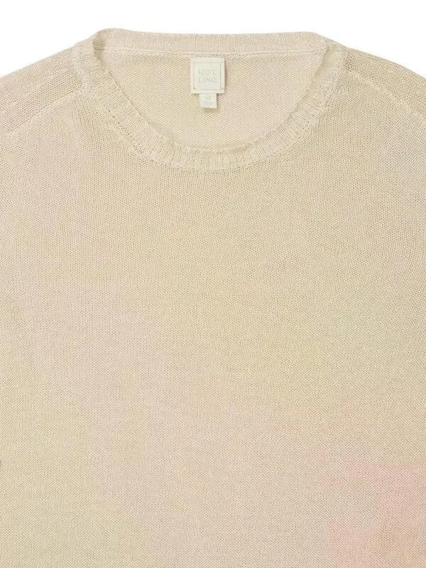 120% Lino Safari Knitted Long-sleeve Sweater