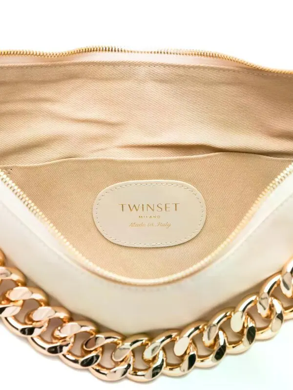 TWINSET Chain-detailed Shoulder Bag - Neutrals