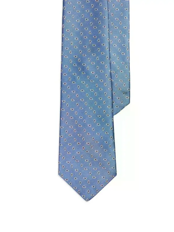 Polo Ralph Lauren Printed Silk Neck Tie - Blue