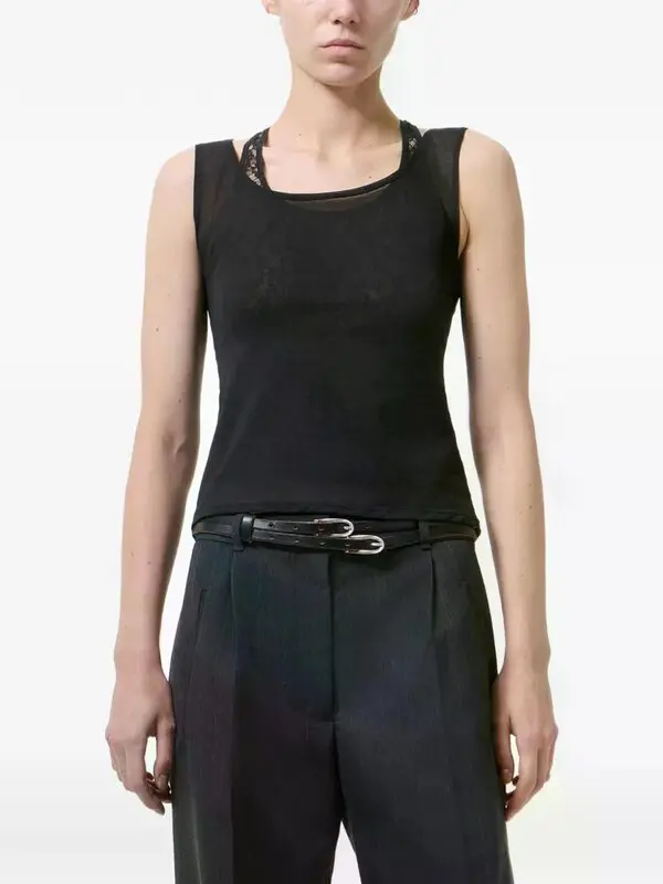 Our Legacy Lace-trimmed Reversible Tank Top - Black