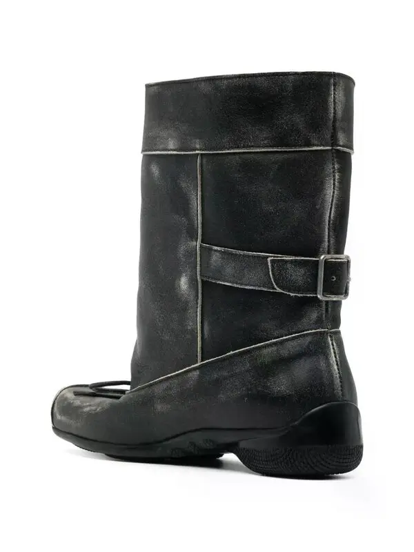 OPEN YY Floral-stud Ballet Biker Boots