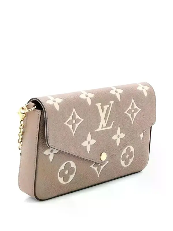 LOUIS VUITTON Felicie Pochette Bicolor Monogram Empreinte Giant Crossbody Bag - Neutrals