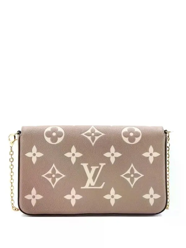 LOUIS VUITTON Felicie Pochette Bicolor Monogram Empreinte Giant Crossbody Bag - Neutrals