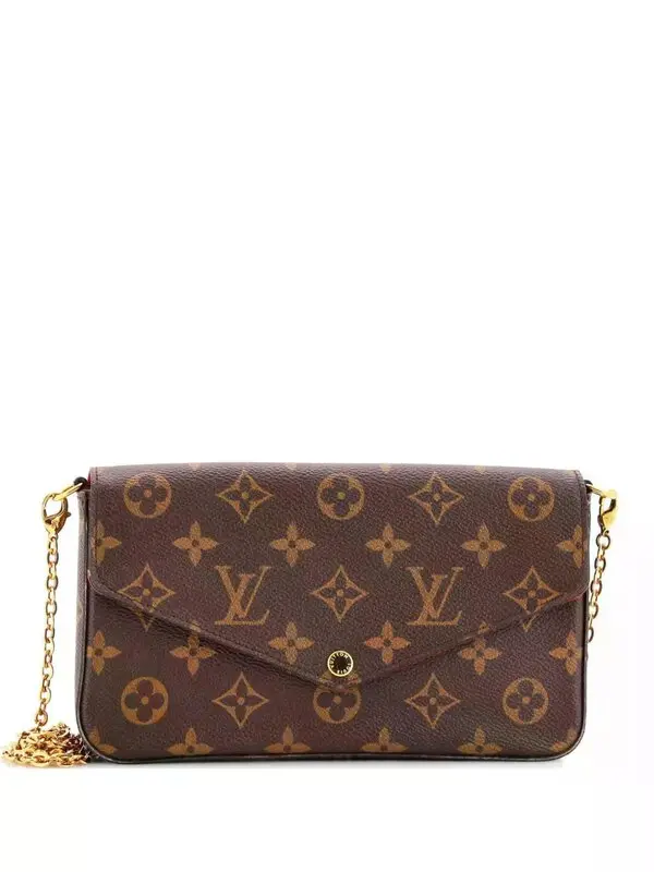 LOUIS VUITTON Felicie Pochette Monogram Canvas Crossbody Bag - Brown