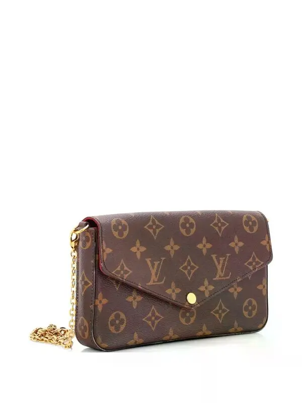 LOUIS VUITTON Felicie Pochette Monogram Canvas Crossbody Bag - Brown