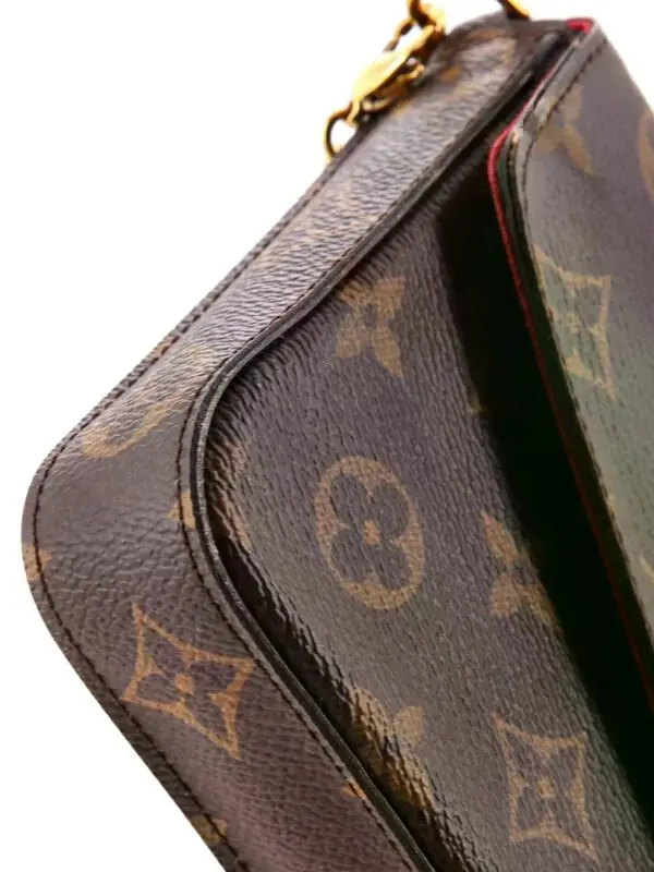 LOUIS VUITTON Felicie Pochette Monogram Canvas Crossbody Bag - Brown
