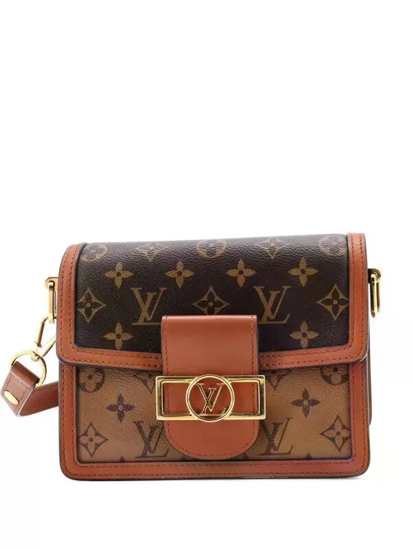 LOUIS VUITTON Dauphine Reverse Monogram Canvas Mini Crossbody Bag - Brown