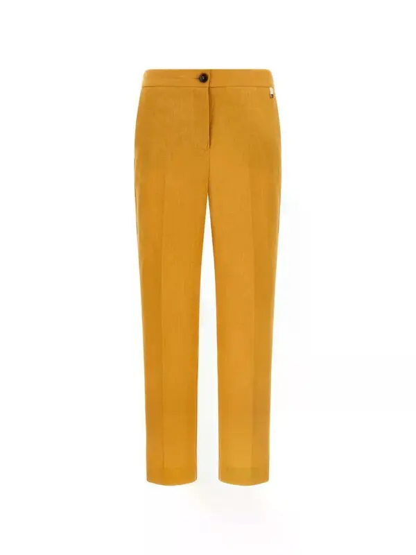 Herno Pleated Linen Trousers - Yellow