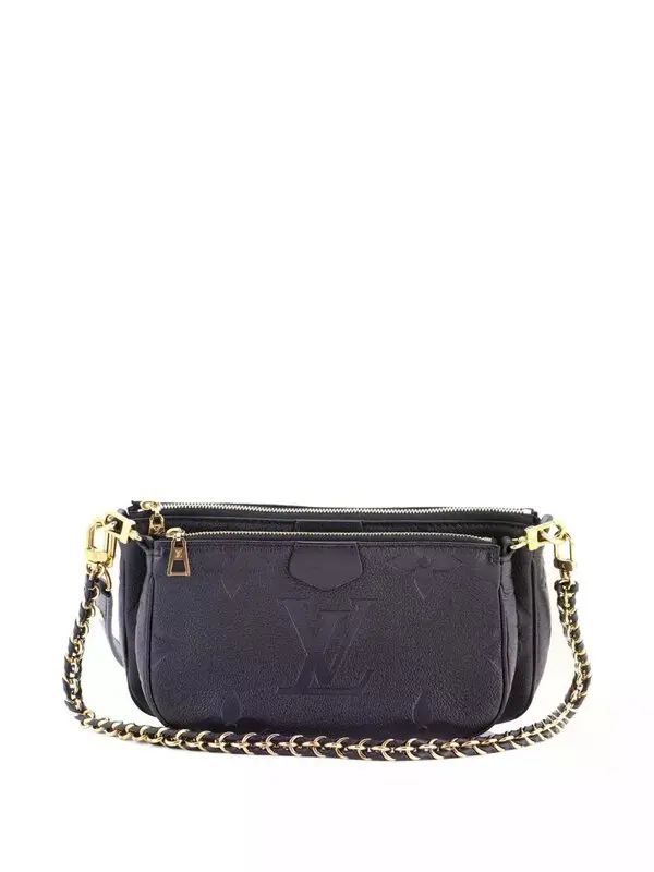 LOUIS VUITTON Multi Pochette Accessoires Monogram Empreinte Giant Crossbody Bag - Black