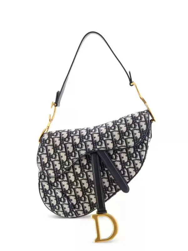 Dior Saddle Handbag Oblique Canvas Shoulder Bag - Blue