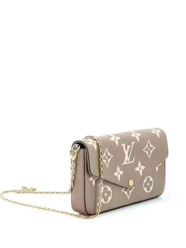 LOUIS VUITTON Felicie Pochette Bicolor Monogram Empreinte Giant Crossbody Bag - Neutrals