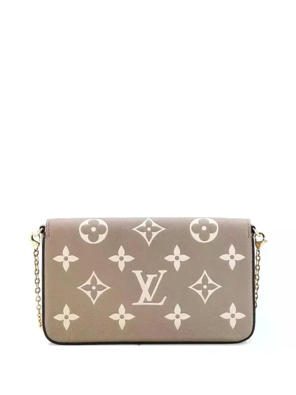 LOUIS VUITTON Felicie Pochette Bicolor Monogram Empreinte Giant Crossbody Bag - Neutrals