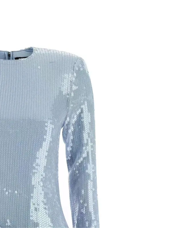 ROTATE BY BIRGER CHRISTENSEN Sequinned Bow-detail Mini Dress - Blue