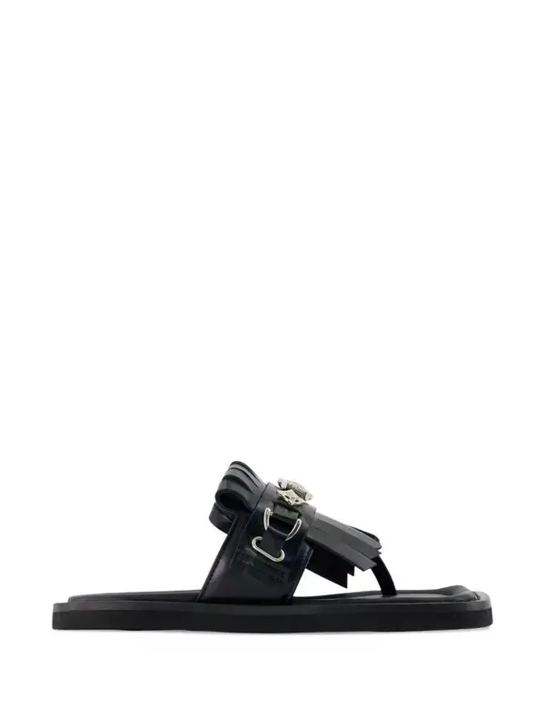 Toga Tassel-detail Square-toe Sandals - Black