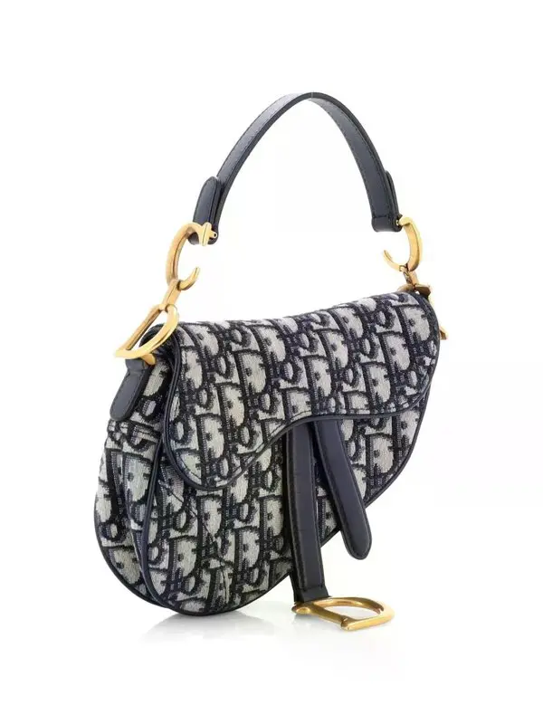 Dior Saddle Handbag Oblique Canvas Mini Shoulder Bag - Blue