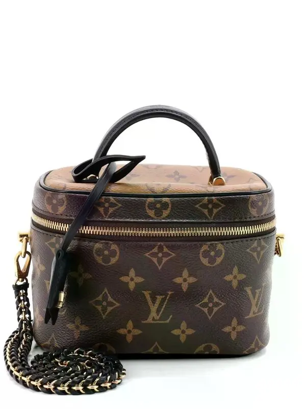 LOUIS VUITTON Vanity Handbag Reverse Monogram Canvas Pm Satchel - Brown