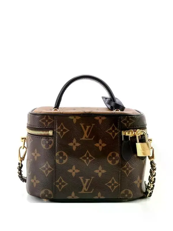 LOUIS VUITTON Vanity Handbag Reverse Monogram Canvas Pm Satchel - Brown