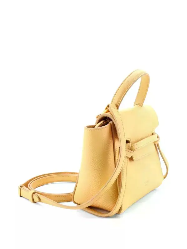 Celine Belt Bag Textured Leather Pico Shoulder Bag - Yellow
