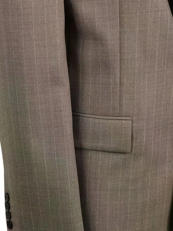Saint Laurent Pinstripe Wool Blazer - Neutrals