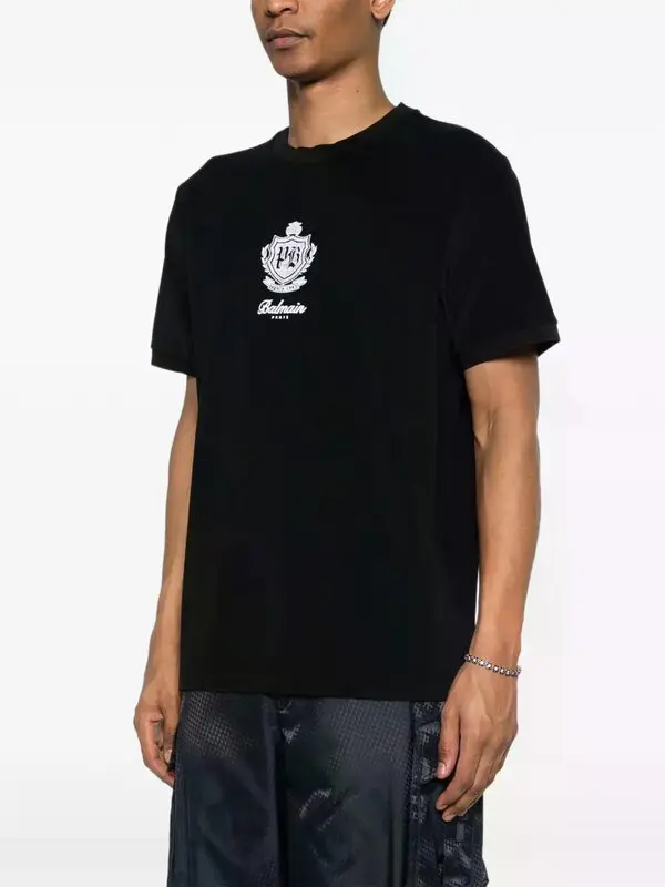 Balmain Logo-embroidered T-shirt - Black