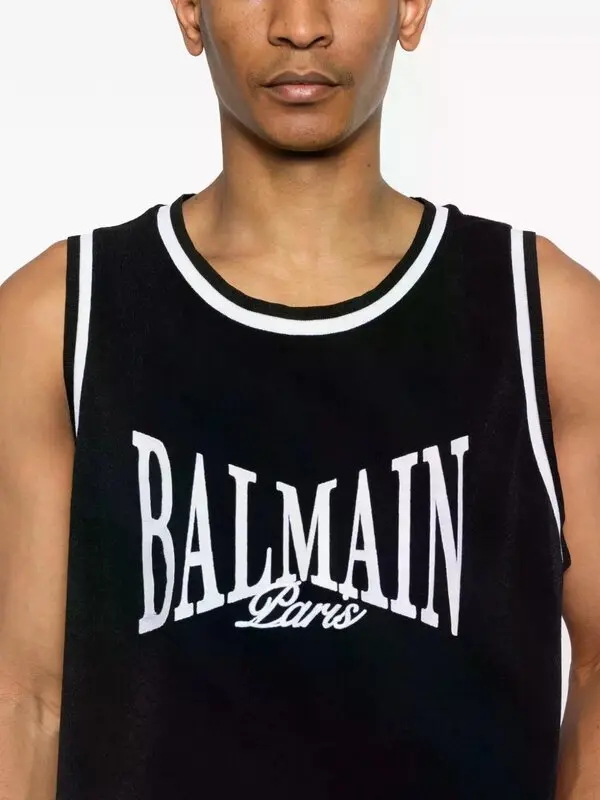 Balmain Logo-embroidered Tank Top