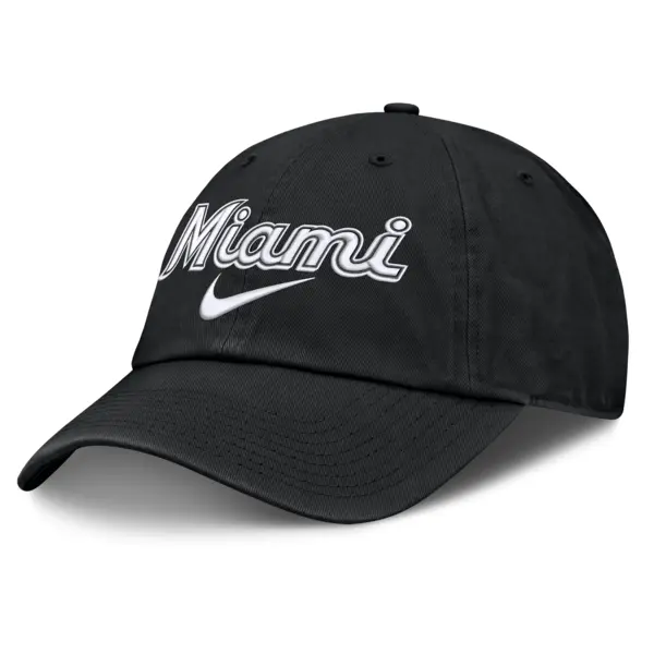 Nike Miami Marlins Primetime Club Mlb Unstructured Adjustable Hat - Black