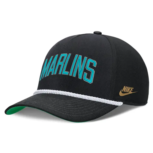 Nike Florida Marlins Rise Mlb Adjustable Hat - Black