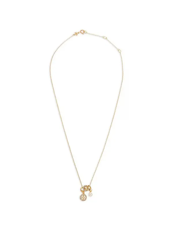 Tory Burch Icon Pavé Charm Pendant Necklace - Gold