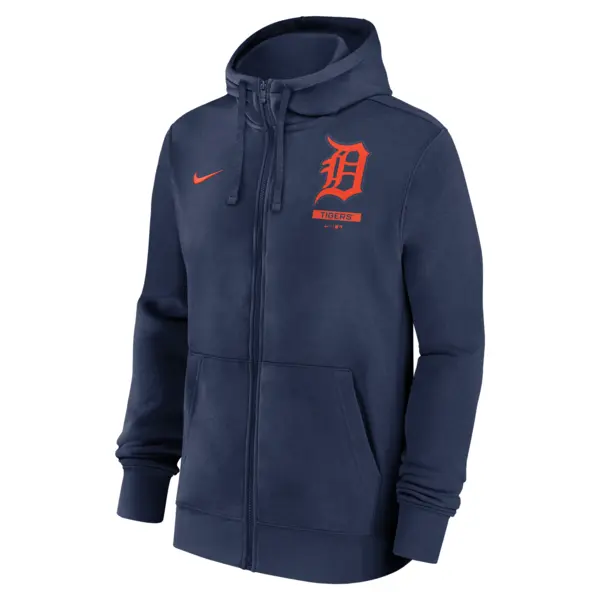 Nike Detroit Tigers Lockup Mlb Full-zip Hoodie - Blue