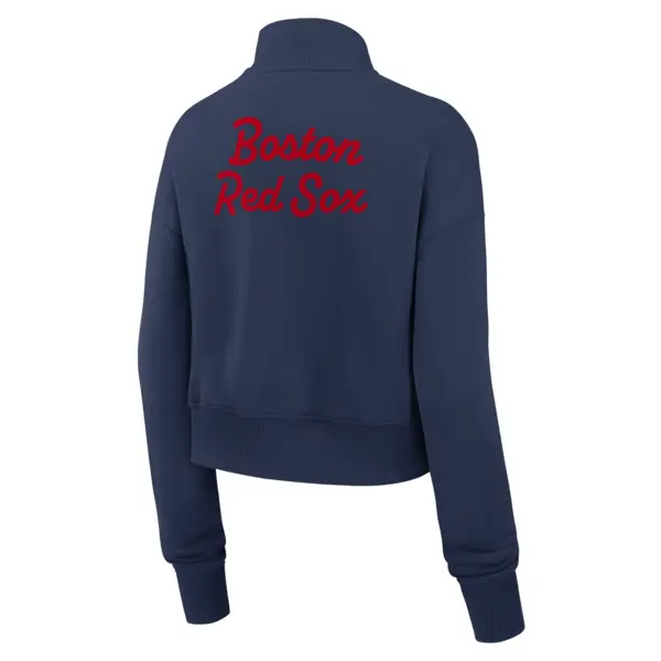 Nike Boston Red Sox Phoenix Mlb Cropped 1/4-zip Crew