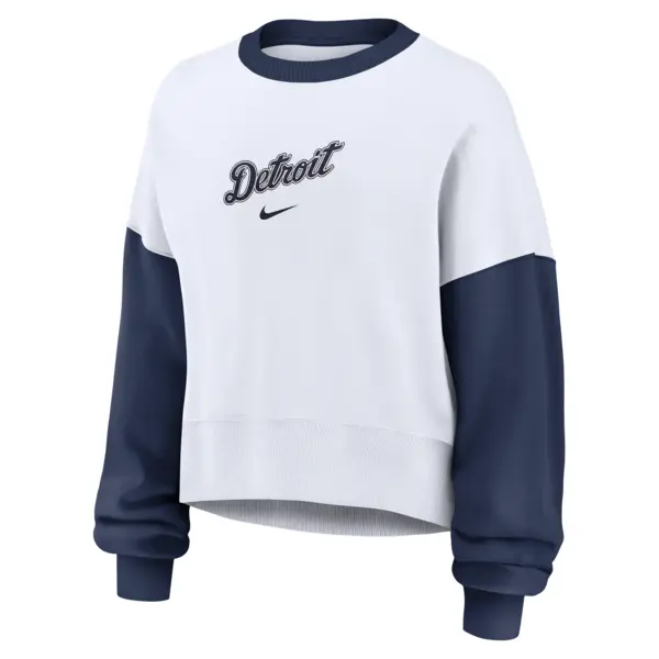 Nike Detroit Tigers Mlb Pullover Crew - White