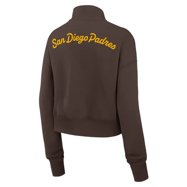 Nike San Diego Padres Phoenix Mlb Cropped 1/4-zip Crew - Brown