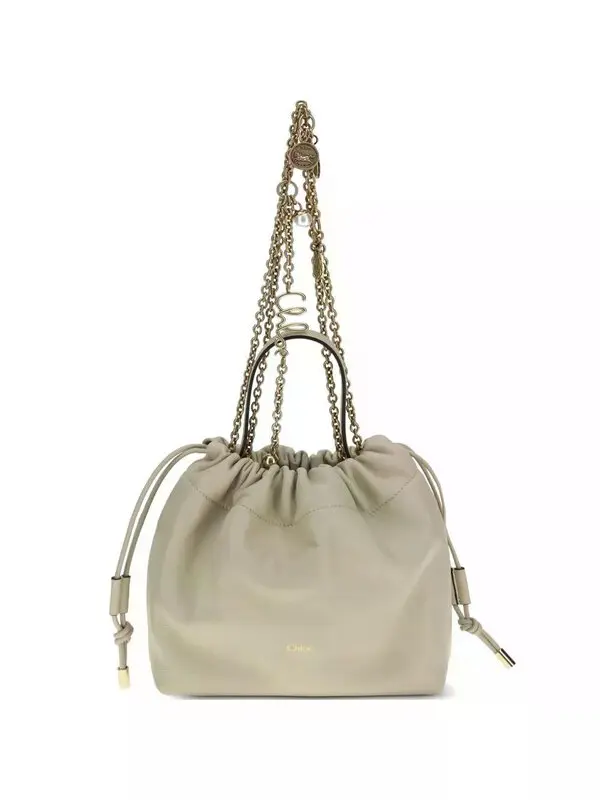 Chloé Chain Drawstring Bucket Bag - Neutrals