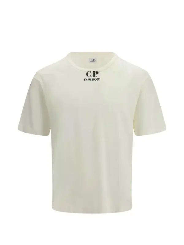 C.P. COMPANY 1020 Jersey Short Sleeve Logo T-shirt - Neutrals