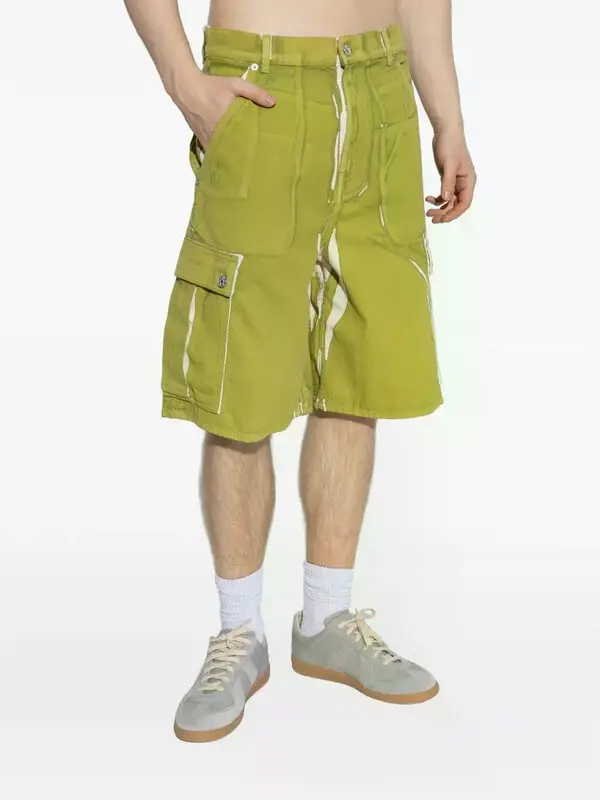Marni Screen-printed Denim Cargo Shorts - Green