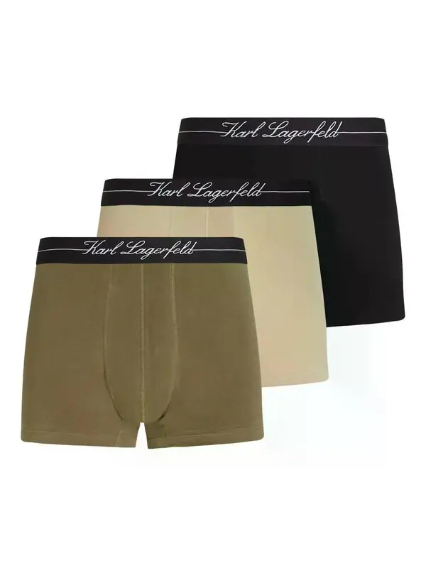 Karl Lagerfeld Hotel Karl Contrasting-waistband Boxers - Black